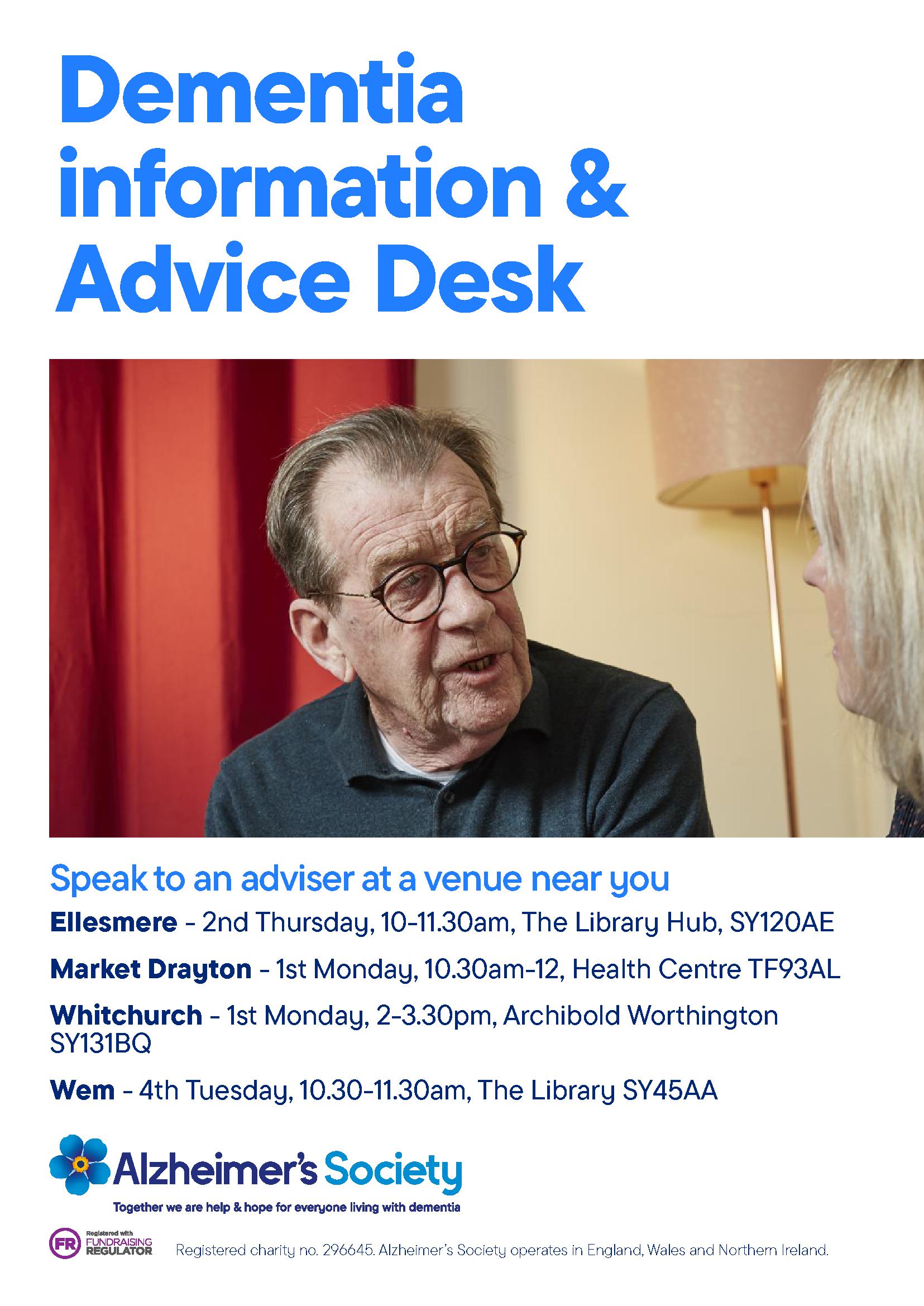 Monthly Dementia Drop In Desk - Drayton Medical Practice